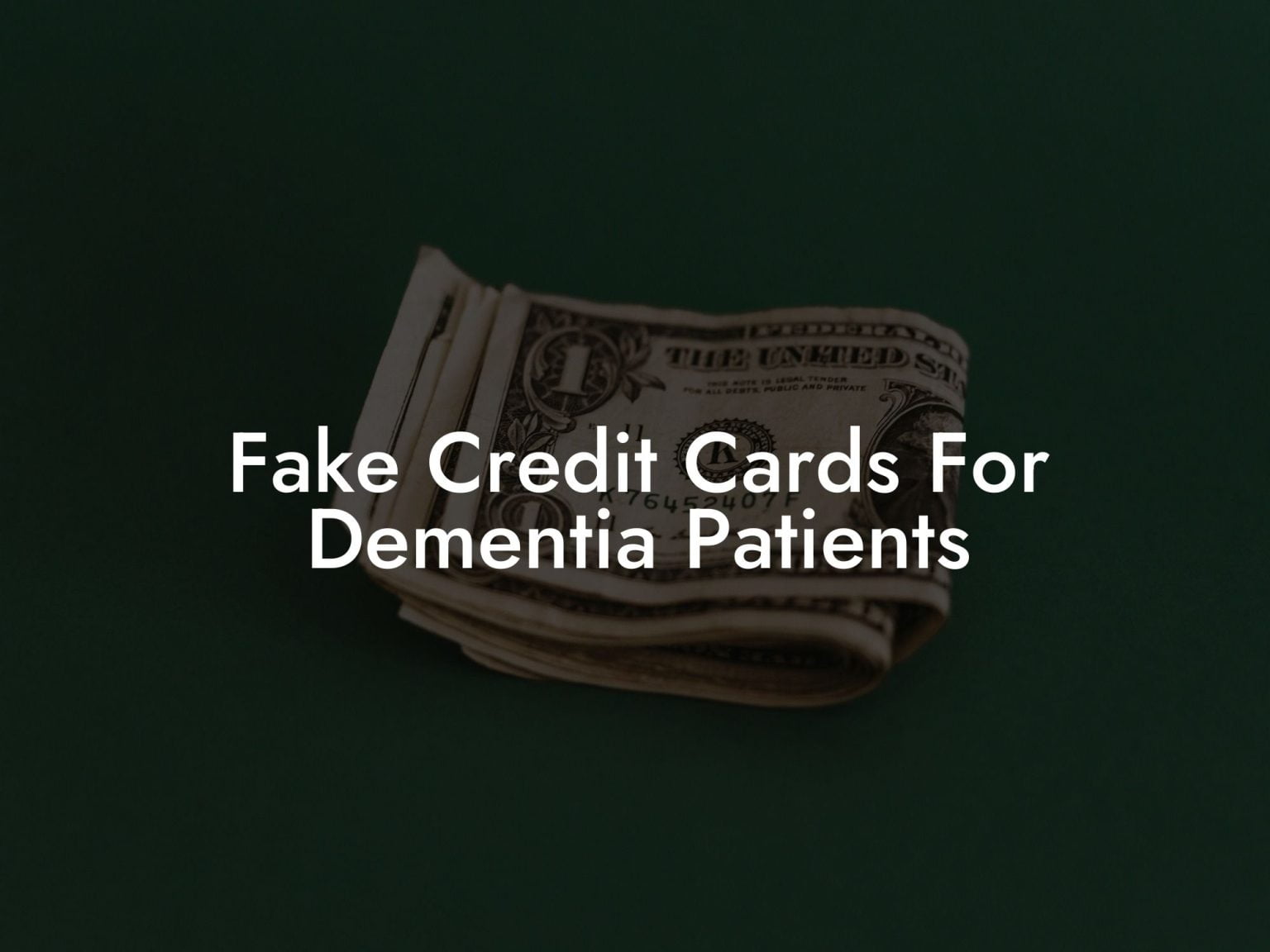 Fake Credit Cards For Dementia Patients - Flik Eco