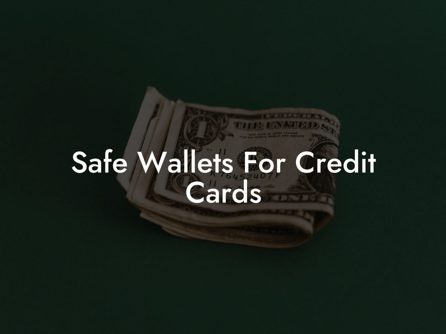Safe Wallets For Credit Cards - Flik Eco